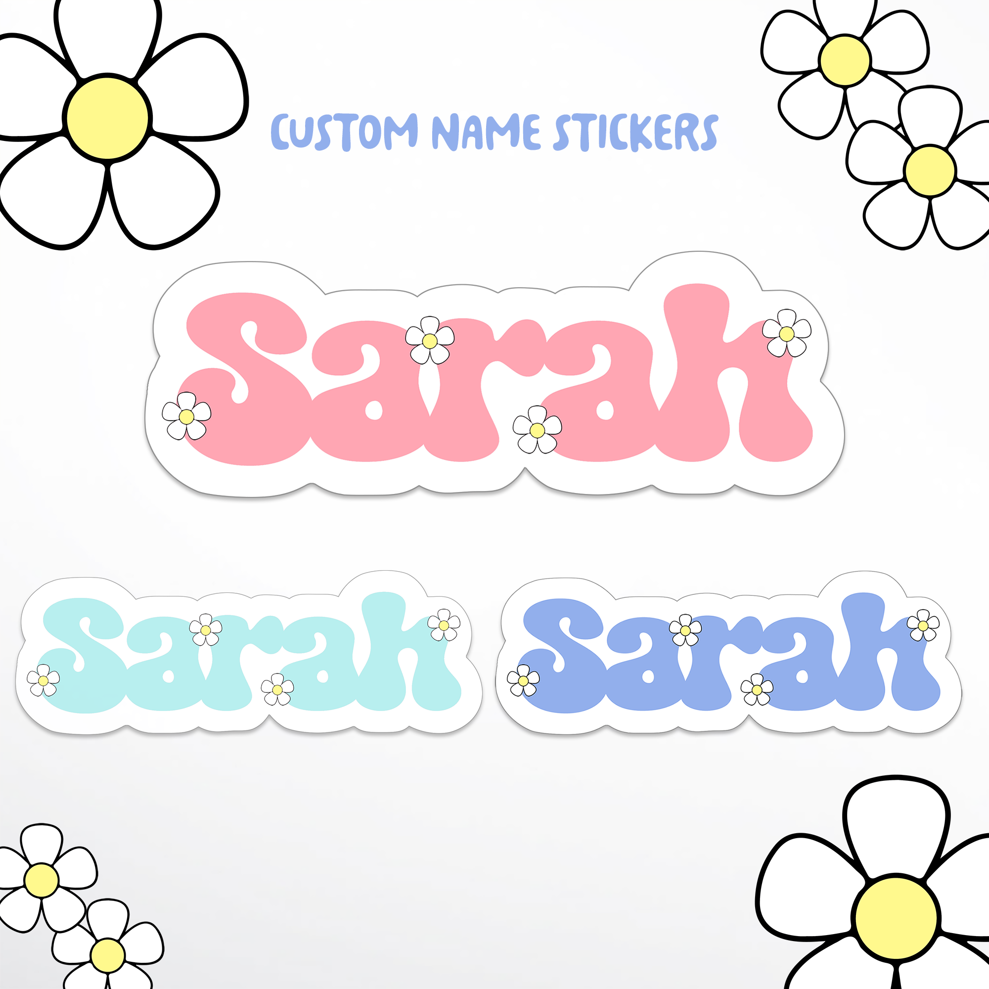 Daisy Garden Kids Name Labels – Happi Stamp Co.