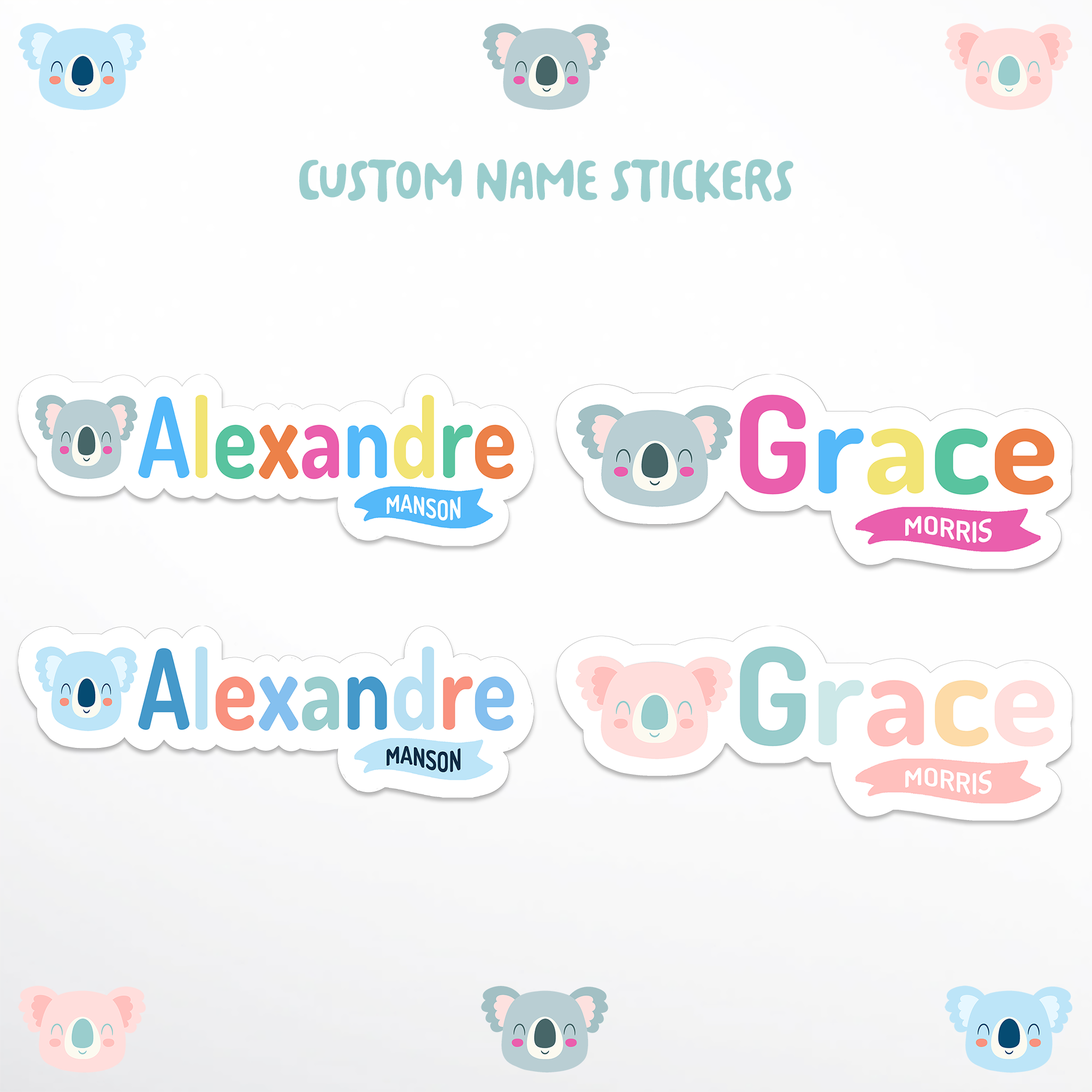 Happi Animal Kids Name Labels - Koala – Happi Stamp Co.